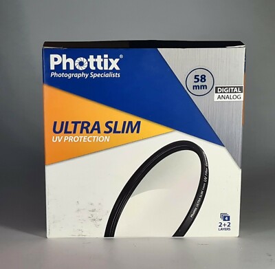 58mm Ultra SLIM 1mm UV Protector Filter Phottix Circular Lens ...