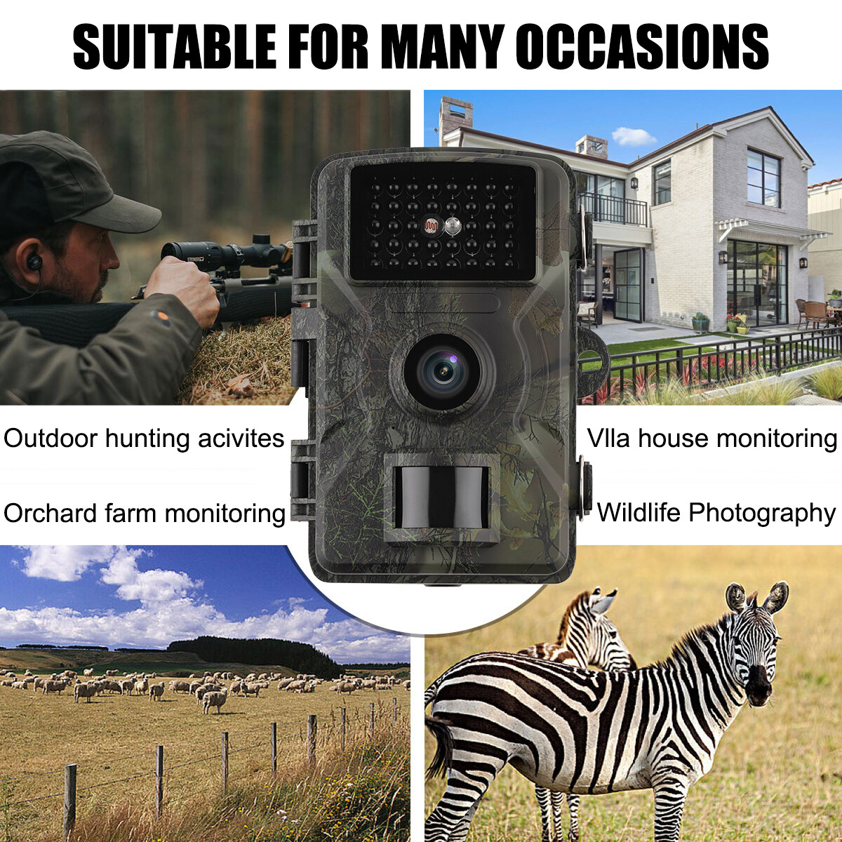 Trail Camera 20MP HD 1080P Wildlife Camera Trap Hunting Cam Night ...