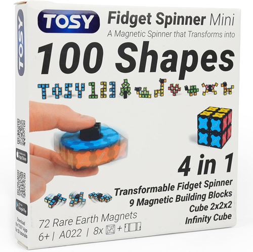 TOSY Magnet Fidget Spinner Mini - 8 Blocks, 3 in 1 Toy: Transformable ...