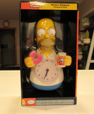 The Simpsons Homer Simpson Animated Wall Clock With Box-- Battery ...