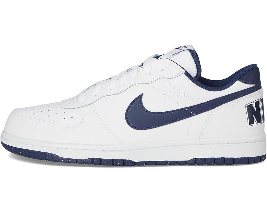NIB MEN'S NIKE 355152 140 BIG NIKE LOW WHITE/NAVY LEATHER SHOE SNEAKERS ...