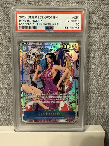 Boa Hancock OP07-051 Manga - PSA 10 GEM MINT - One Piece TCG - ENGLISH ...