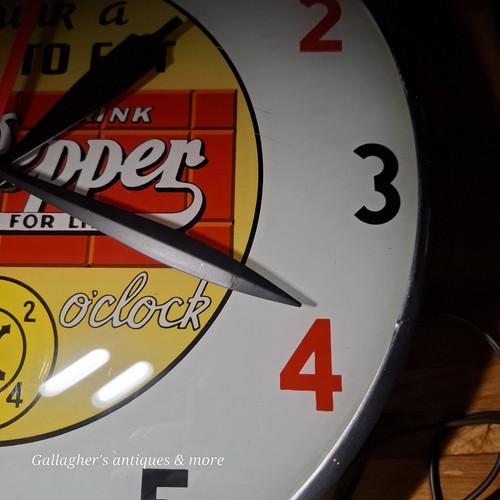 ANTIQUE ORIGINAL 1940's DR PEPPER 10-2-4 TELECHRON ADVERTISING CLOCK | eBay