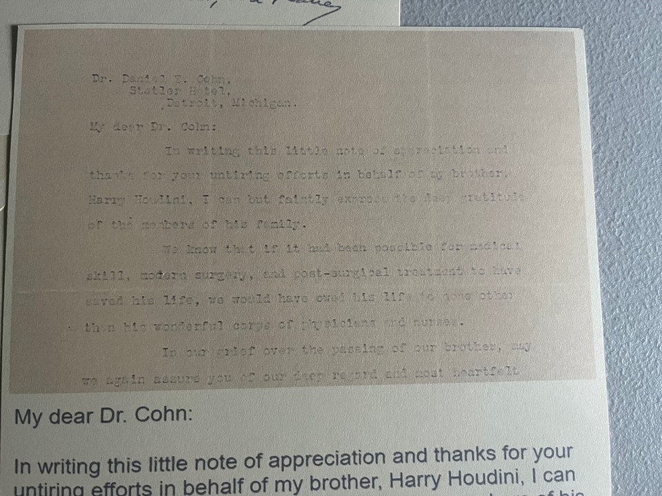 Houdini's Death, Reprint Documents surrounding the Death of Houdini ...