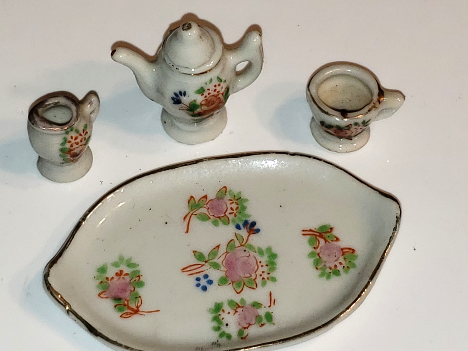 Vintage PICO Made In Occupied Japan 5 pc Miniature Porcelain Tea Set ...