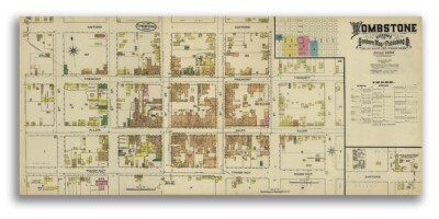 Tombstone Arizona 1880s Vintage Style Old West Street Map - 12x28 | eBay