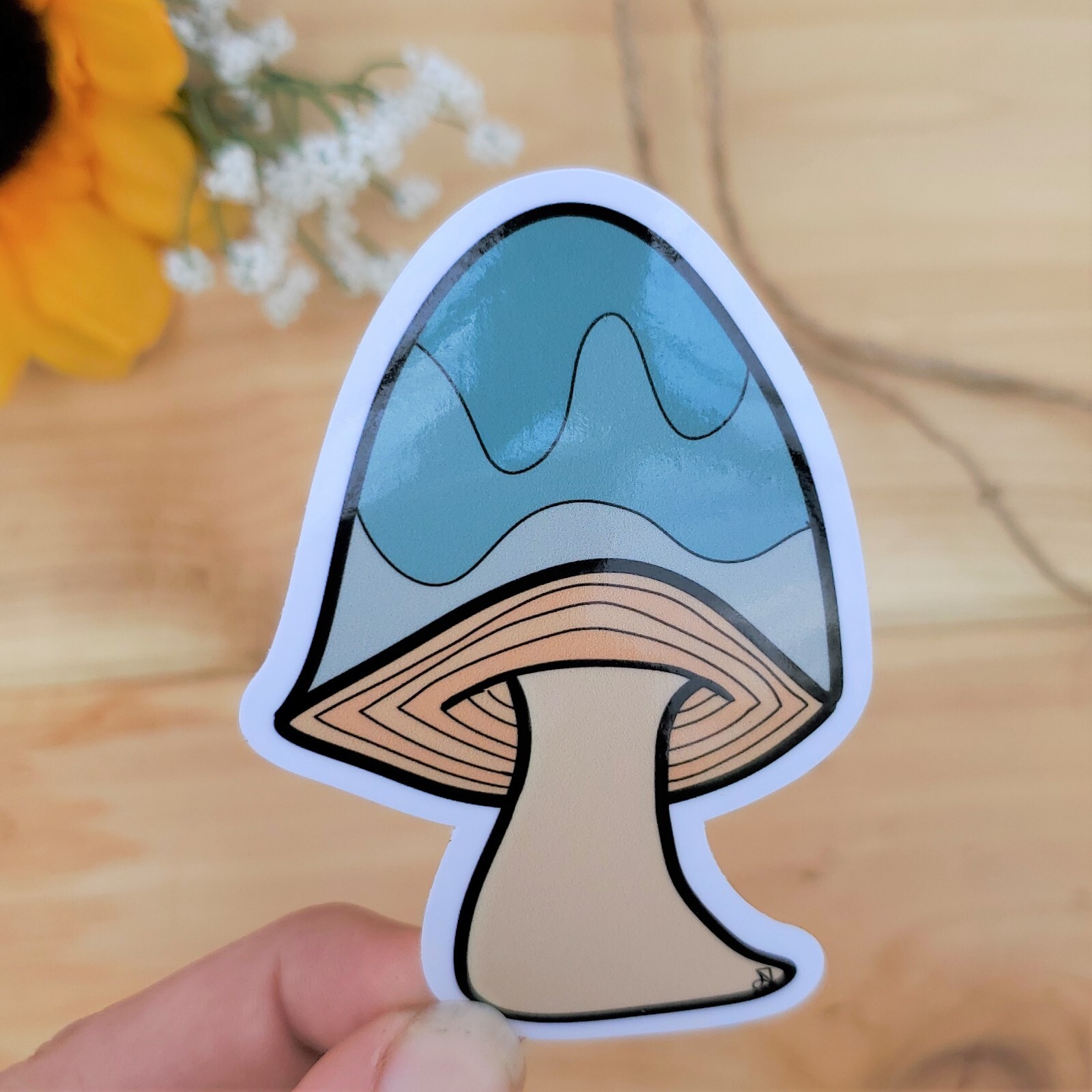 Mushroom Sticker, Cottage core decals, Tumbler Sticker, Cartoon Fun Art ...