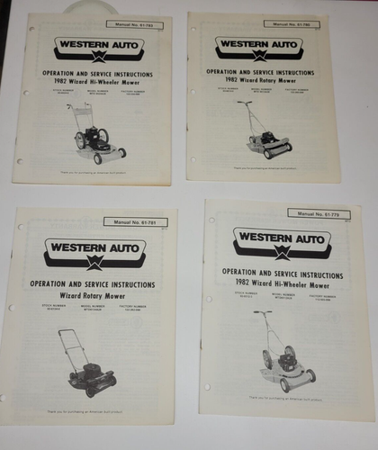 Lot VTG Western Auto WIZARD Lawn Mower Operating/Service Manual 1982 | eBay