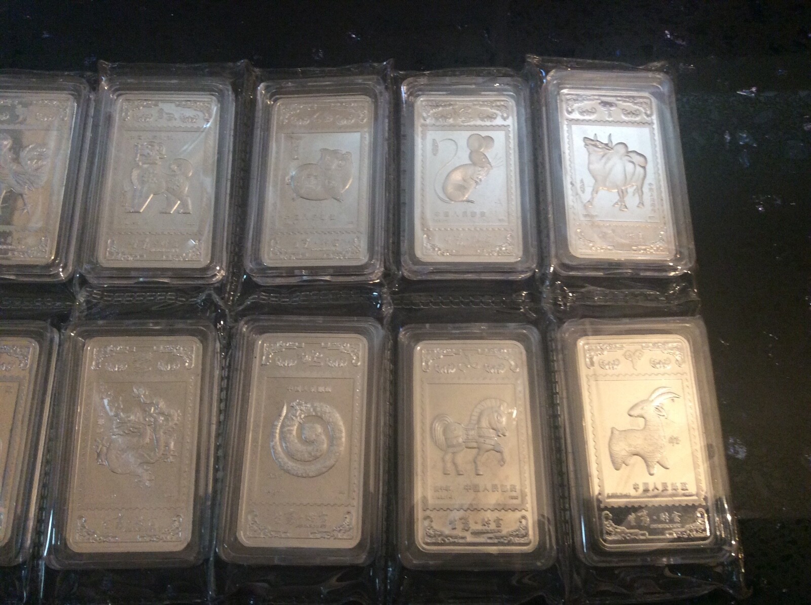 12 Chinese Zodiac Stamp souvenir silver alloy bars, new, 20 g x 12 | eBay