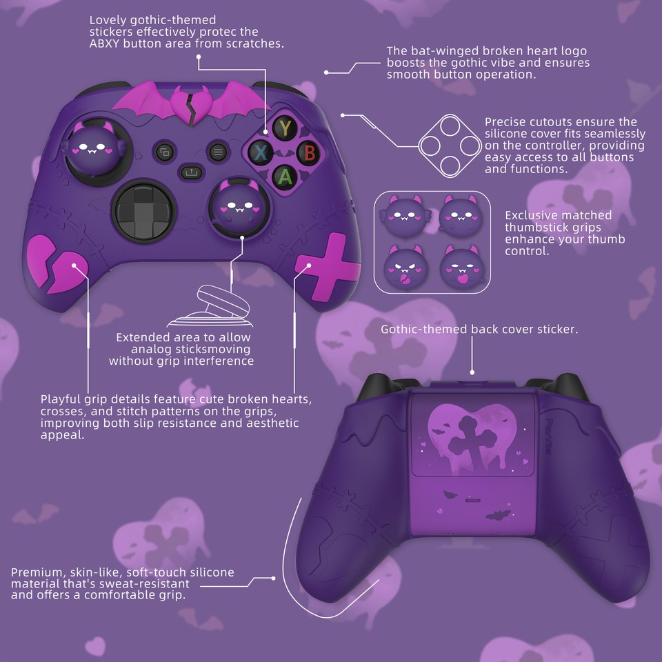 PlayVital Gothic Imp Series Silicone Skin Cover For Xbox Series X & S ...