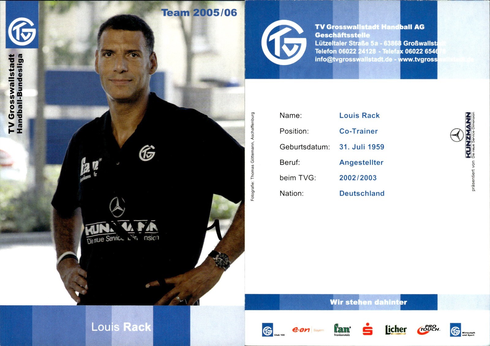 Louis Rack TV Grosswallstadt Autograph AK Autograph Card Handball | eBay
