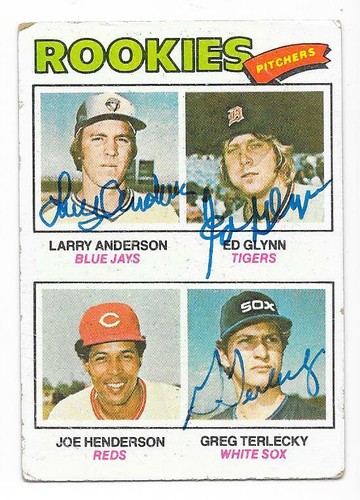 LARRY ANDERSON & ED GLYNN & GREG TERLECKY 1977 TOPPS AUTOGRAPHED SIGNED ...
