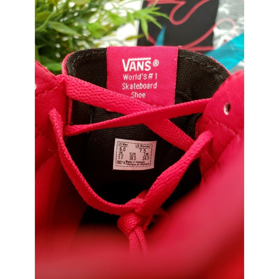 Vans Rare Sk8-Hi Red Reissue Floral Embroidered Festival Satin Skate ...