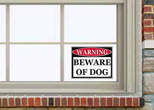 Pack of 4 Beware Of Dog Small Warning Door Window Sticker Peel and ...