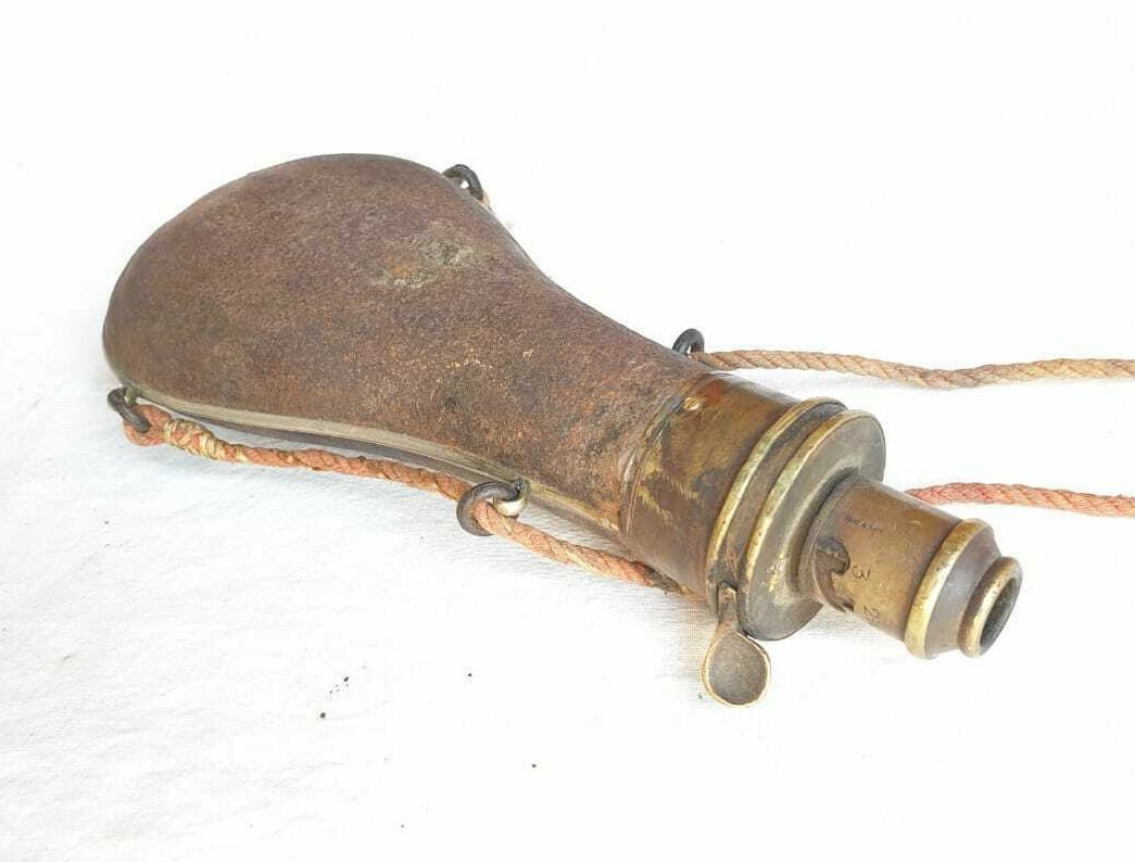 Original G&J.W HAWKSLEY Sheffield Vintage Copper & Brass Gun Powder ...