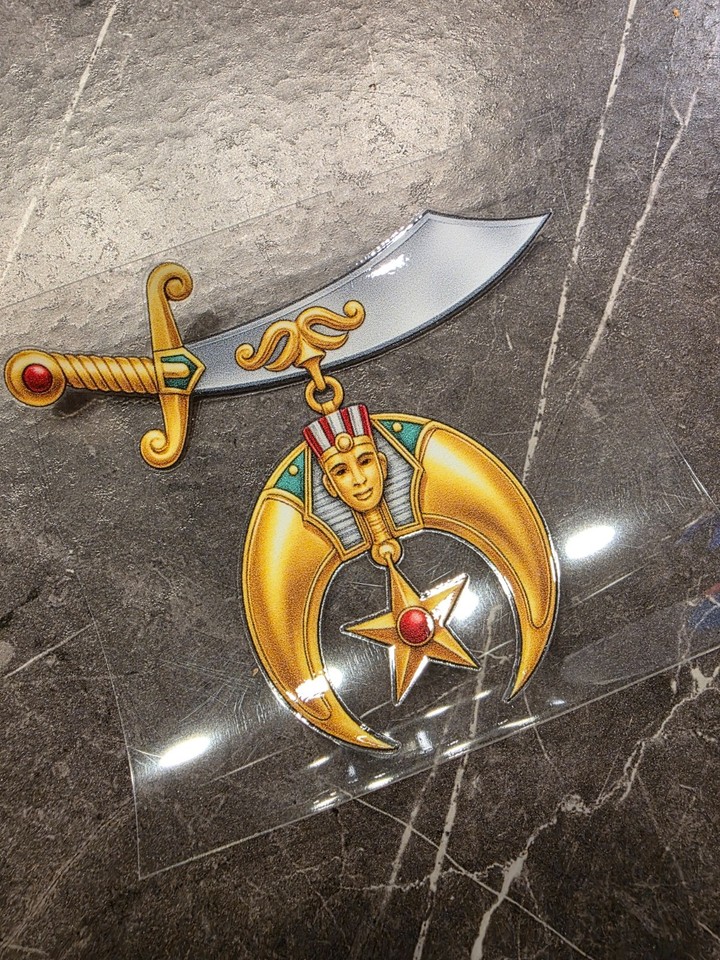 Shriners Crescent & Scimitar Emblem Decal | Masonic UV DTF Transfer ...
