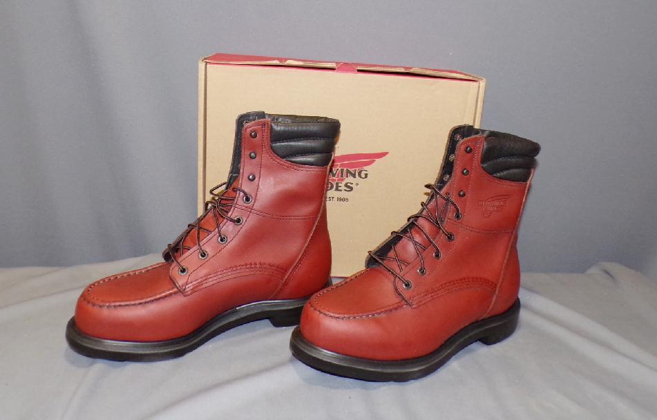 RED WING USA Classic Supersole 402 Plain Toe Mens Moc Toe Red Work ...