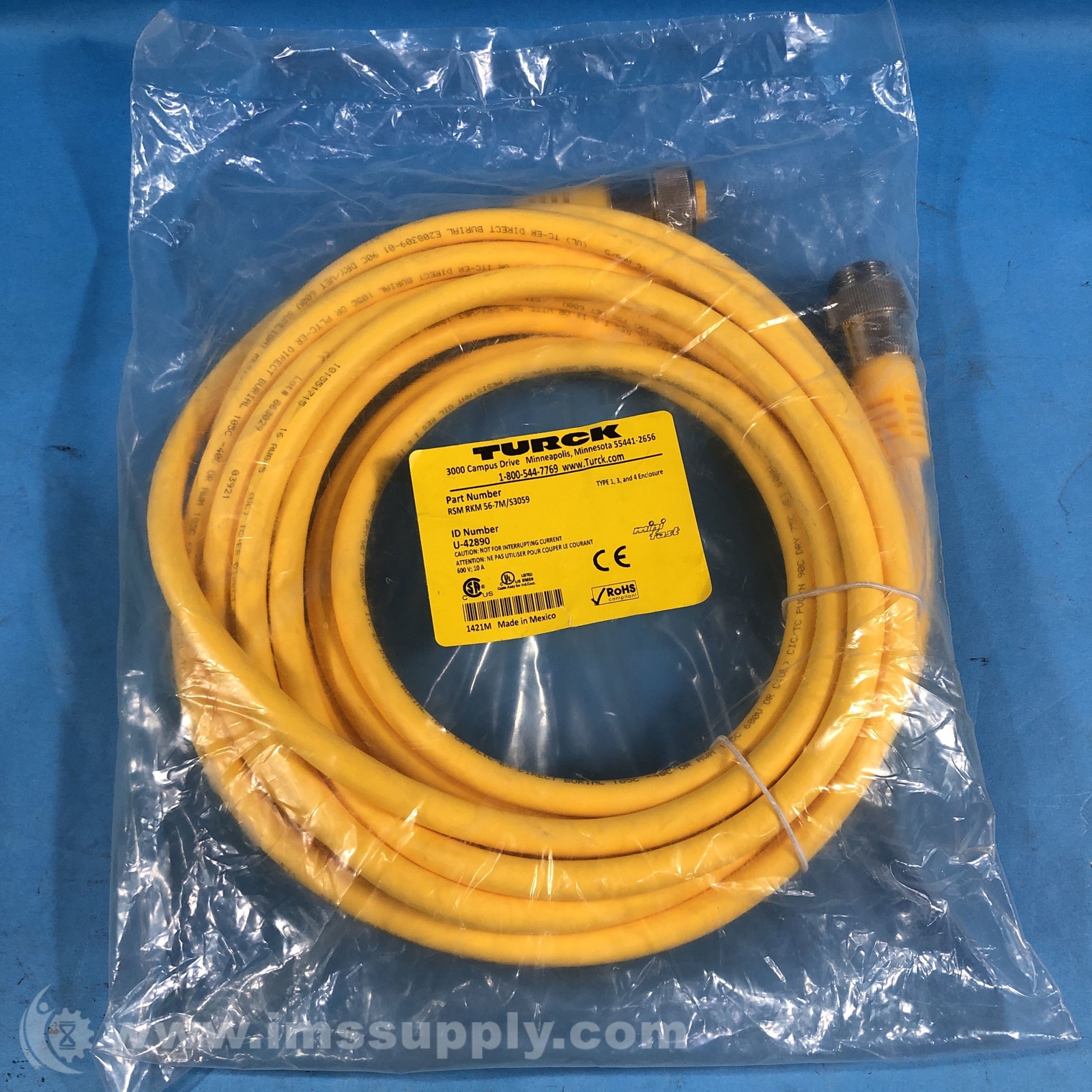 Turck RSM RKM 56-7M/S3059 Minifast Molded Extension Cable FNFP | eBay