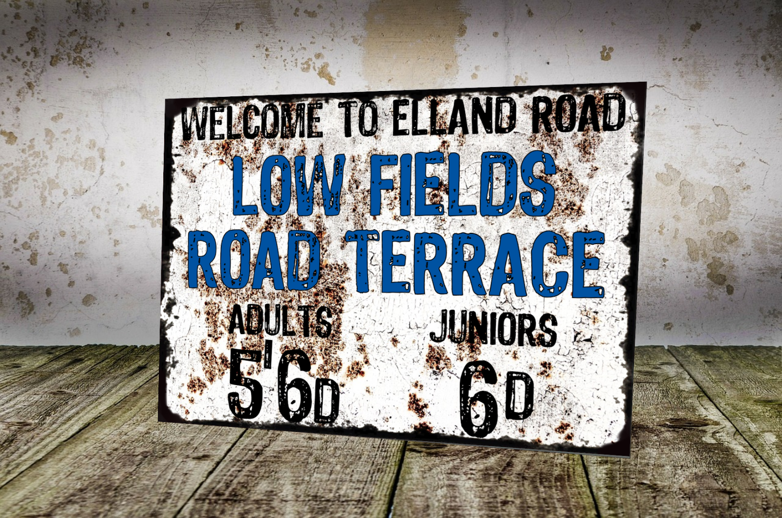Leeds United Elland Road Editable Retro Vintage Style Metal Sign LUFC ...