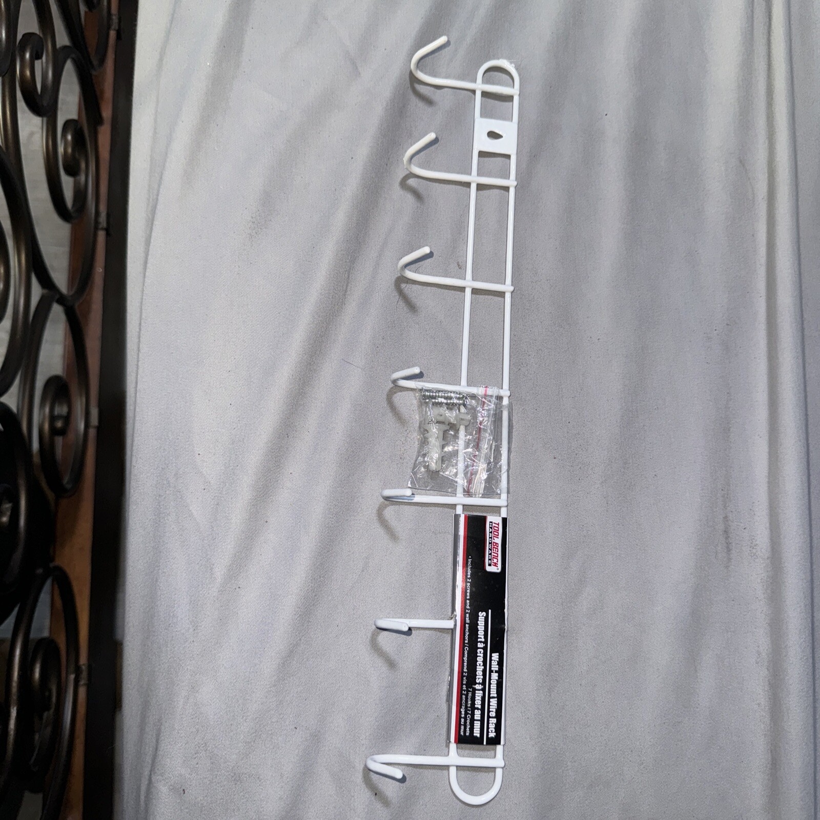 Wire Hook Racks and Hardware, Wall Mount, White Metal Hanging Organizer ...