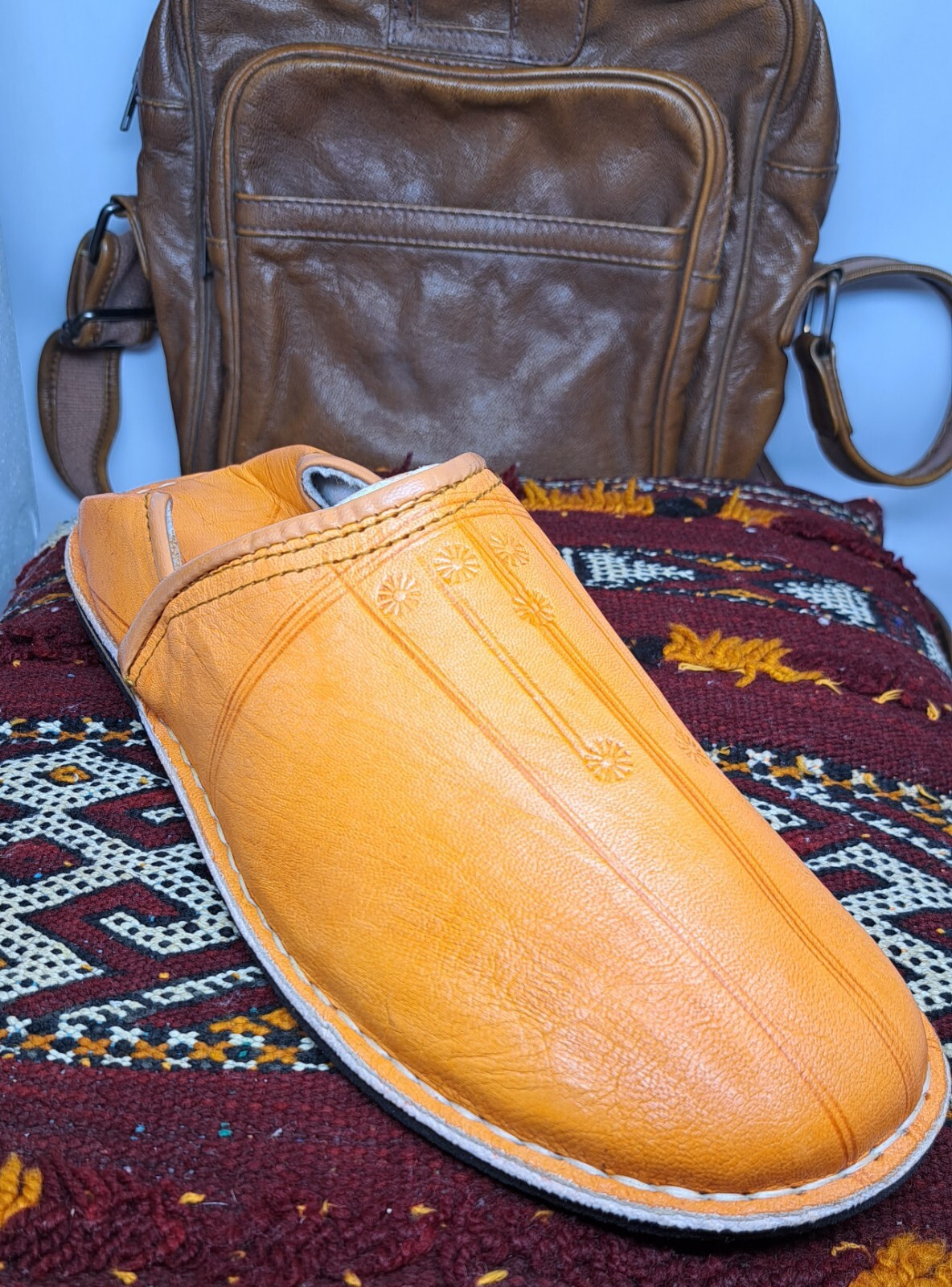 Moroccan Traditional Babouches Slippers for Men Handmade Leather ...