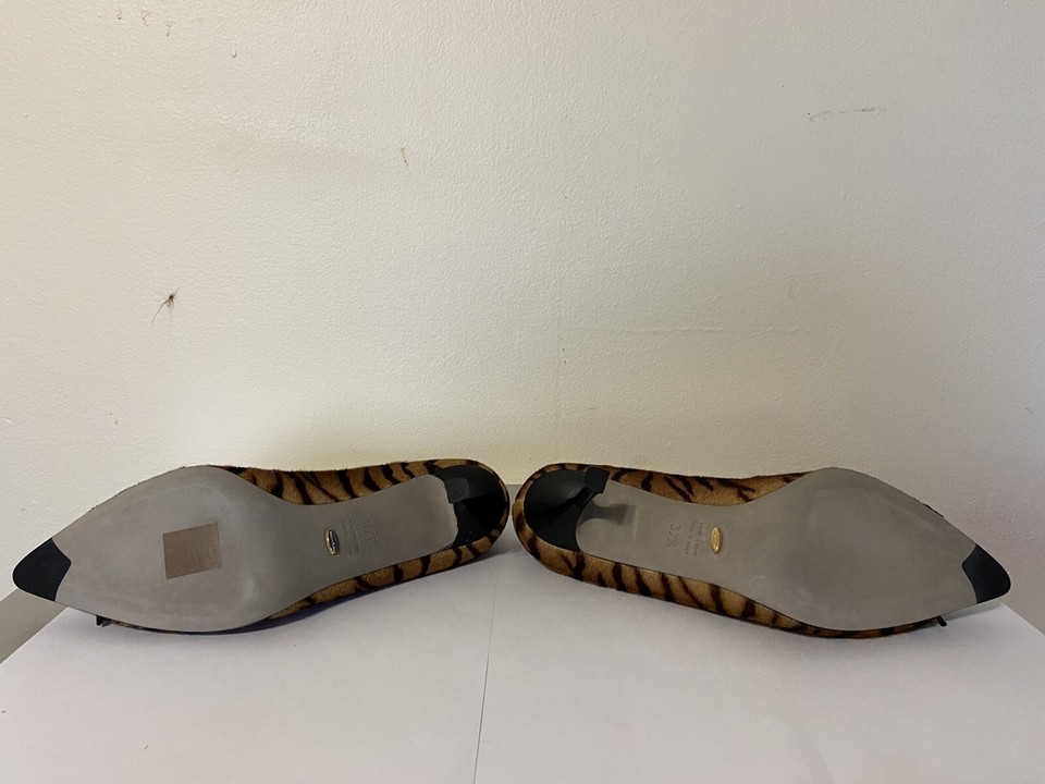 SERGIO ROSSI NWB pumps IT37.5/US7.5 Calf hair Tiger Print/black Patent ...