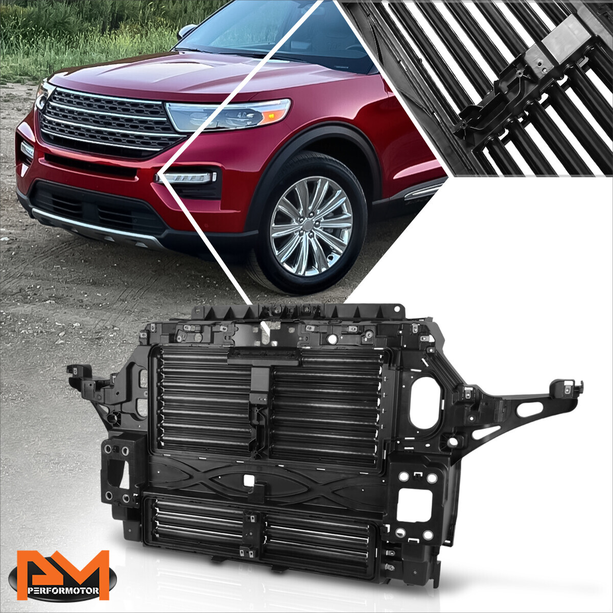 For 20-23 Ford Explorer Lincoln Aviator 2.3L 3.0L 3.3L Radiator Shutter ...