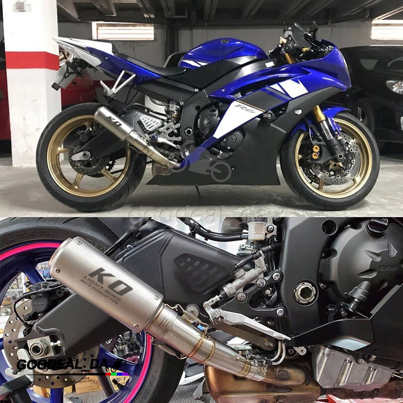 Slip On For Yamaha YZF R6 2006-2016 System Exhaust Muffler Mid Link ...