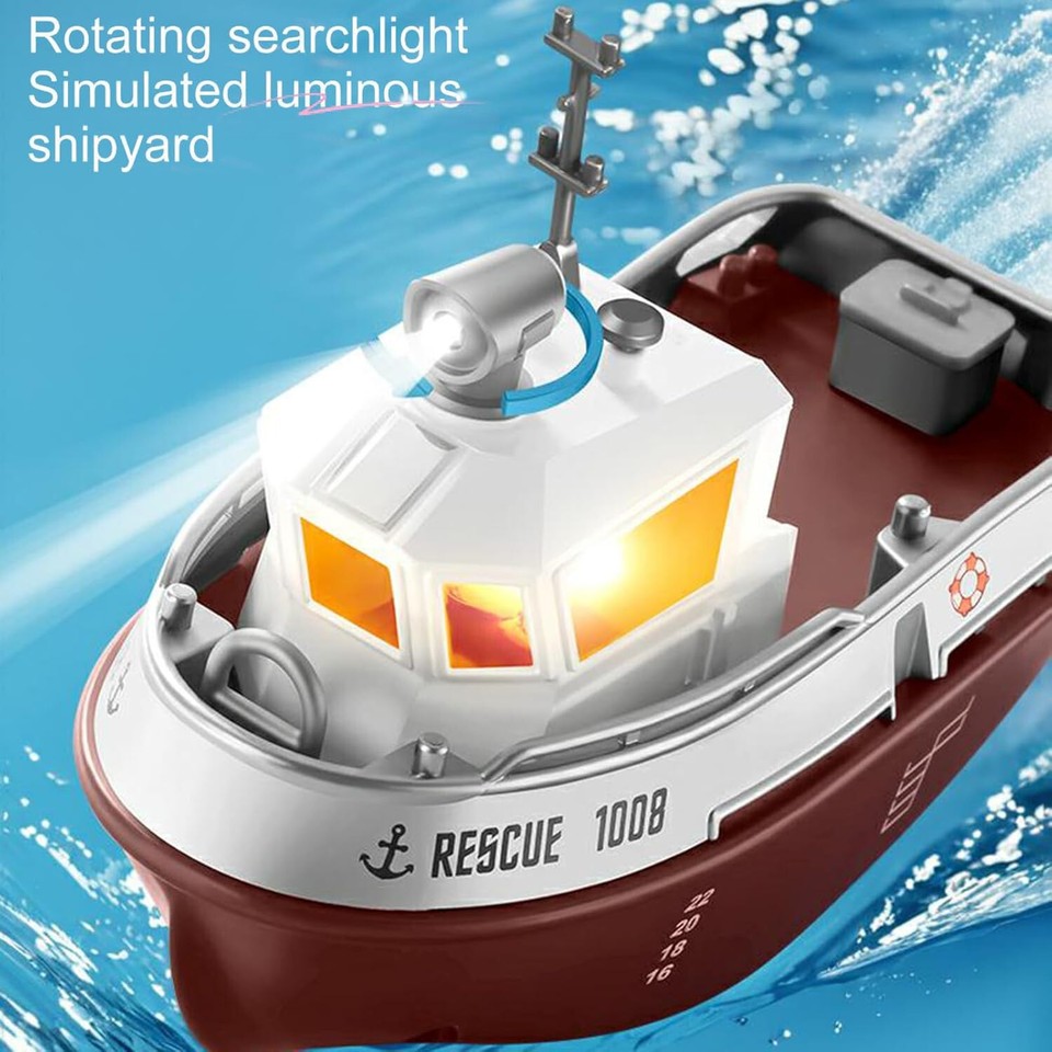 RC 1/32 Mini TUG BOAT Duel Prop Radio Control TUGBOAT W/ LED | eBay