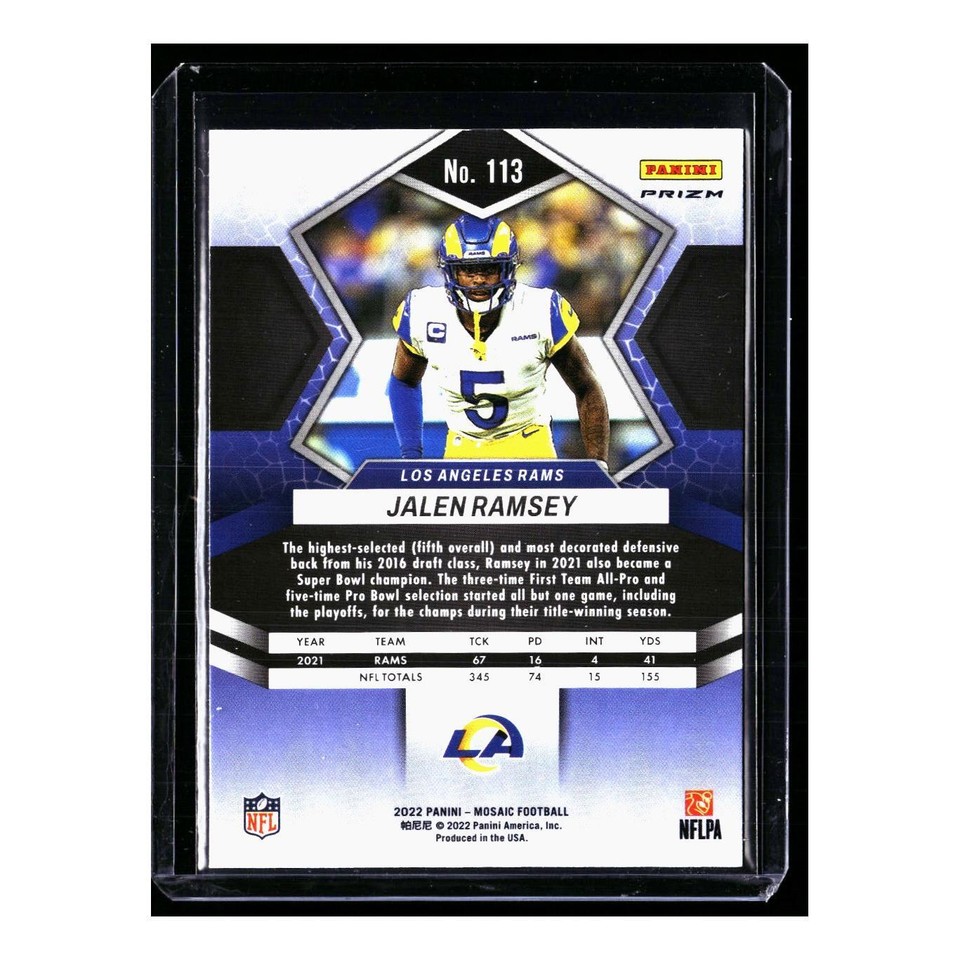 2022 Panini Mosaic Green #113 Jalen Ramsey Los Angeles Rams Football ...