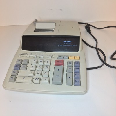 Sharp EL-1197P 12- Digit Electrical 2 Color Printing Calculator ...