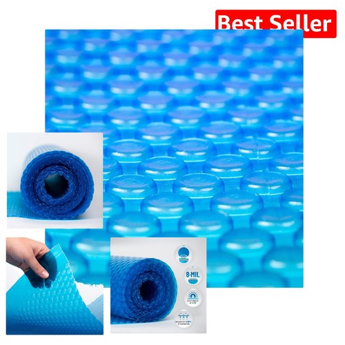 24-ft Round Solar Blanket - 8 Mil UV Resistant Pool Cover for Summer ...