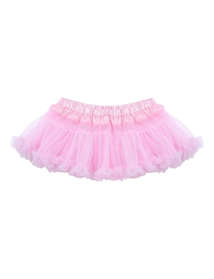 Men's Sissy Tulle Skirt Frilly Ruffled Tutu Dress Crossdress Petticoat ...