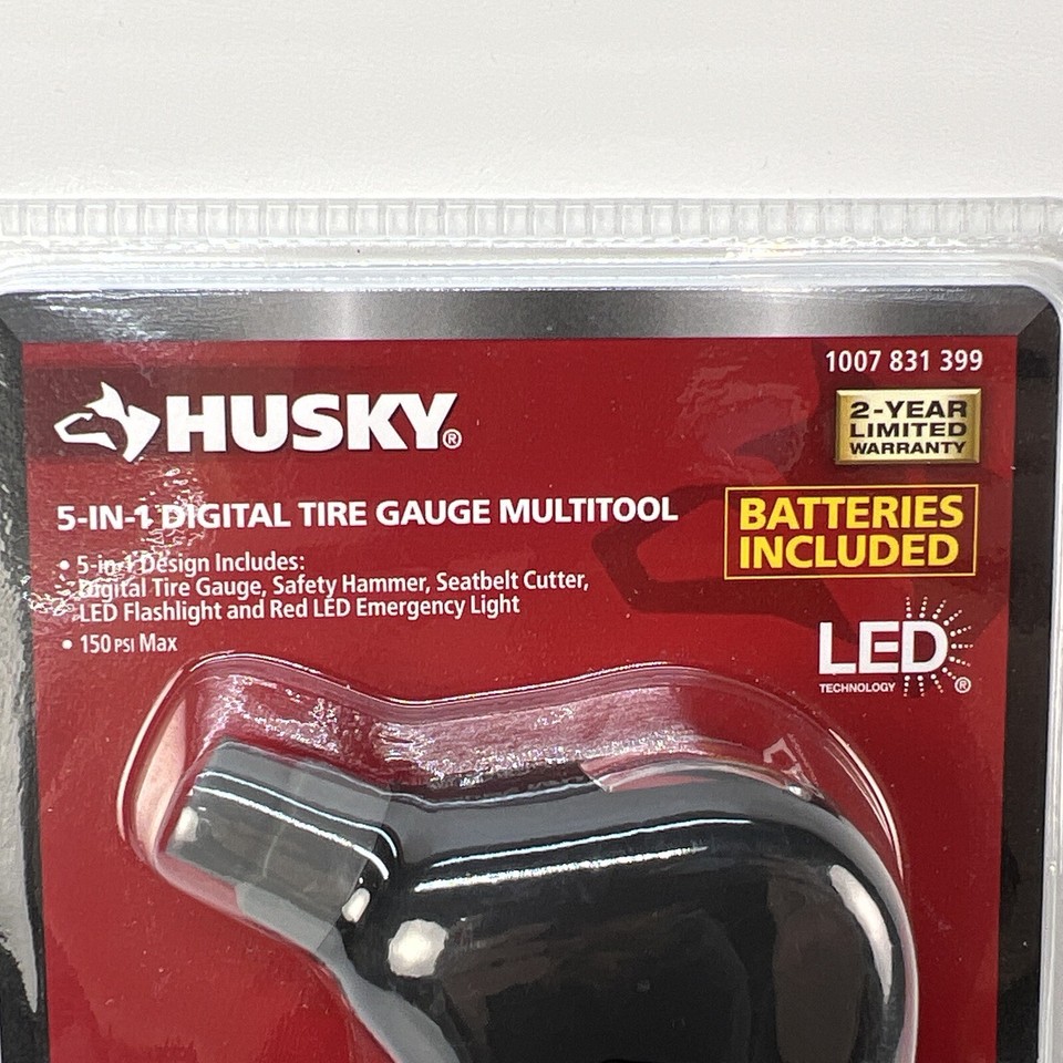 Husky 1007 831 399 5-in-1 Digital Tire Pressure Gauge Multitool Brand ...