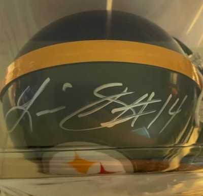 LIMAS SWEED AUTOGRAPHED PITTSBURGH STEELERS MINI-HELMET IN SILVER - NO ...