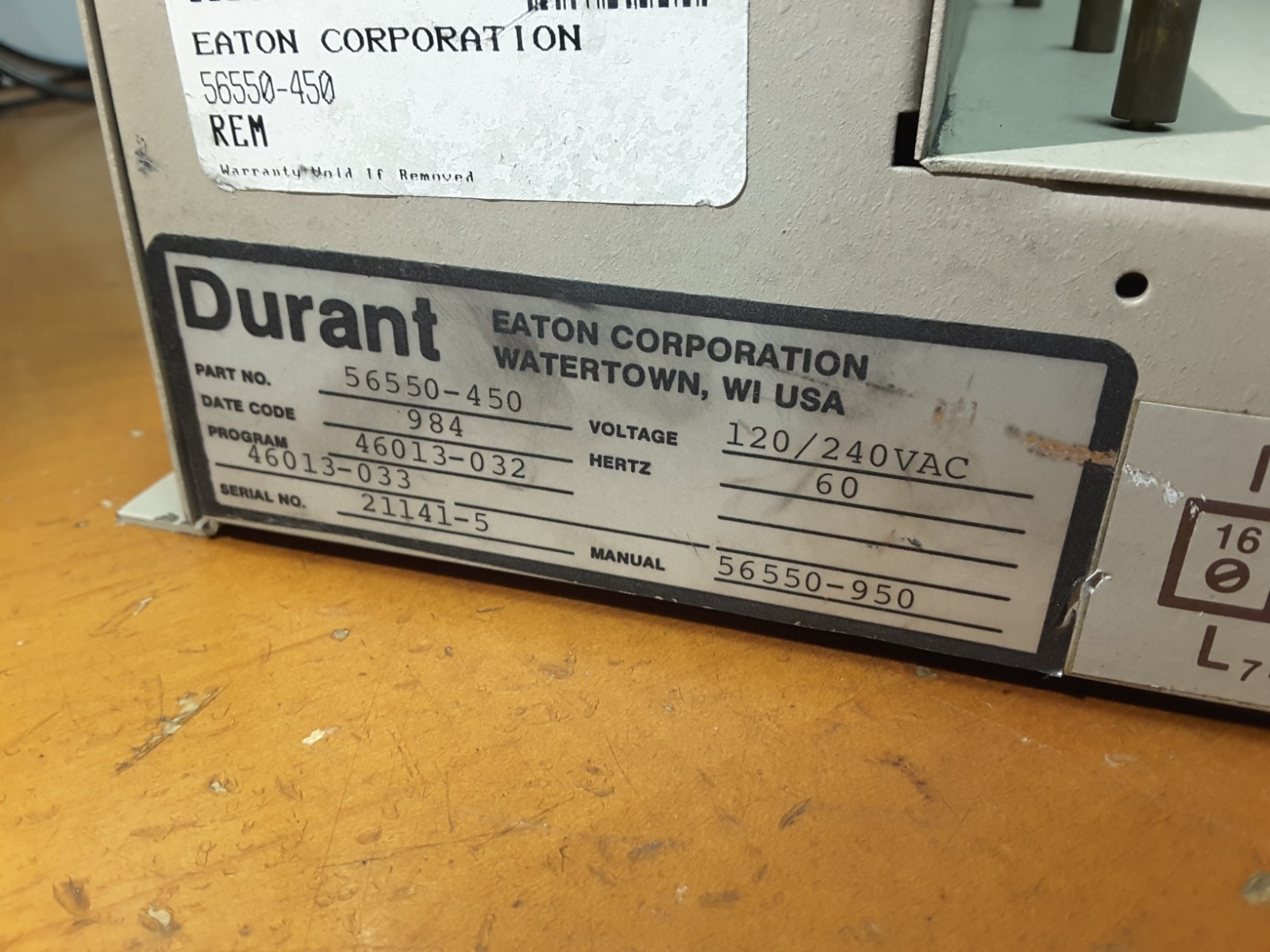 EATON 56550-450 DURANT 6550 CONTROLLER GUARANTEED SALE NICE RARE RARE ...
