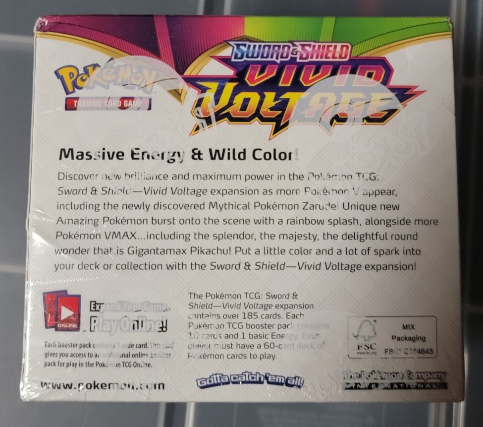 Pokemon TCG Sword & Shield Vivid Voltage Booster Box 36 Booster Packs ...