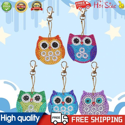 5pcs Diamond Painting Keychains Handmade DIY Rhinestone Pendant Kid ...