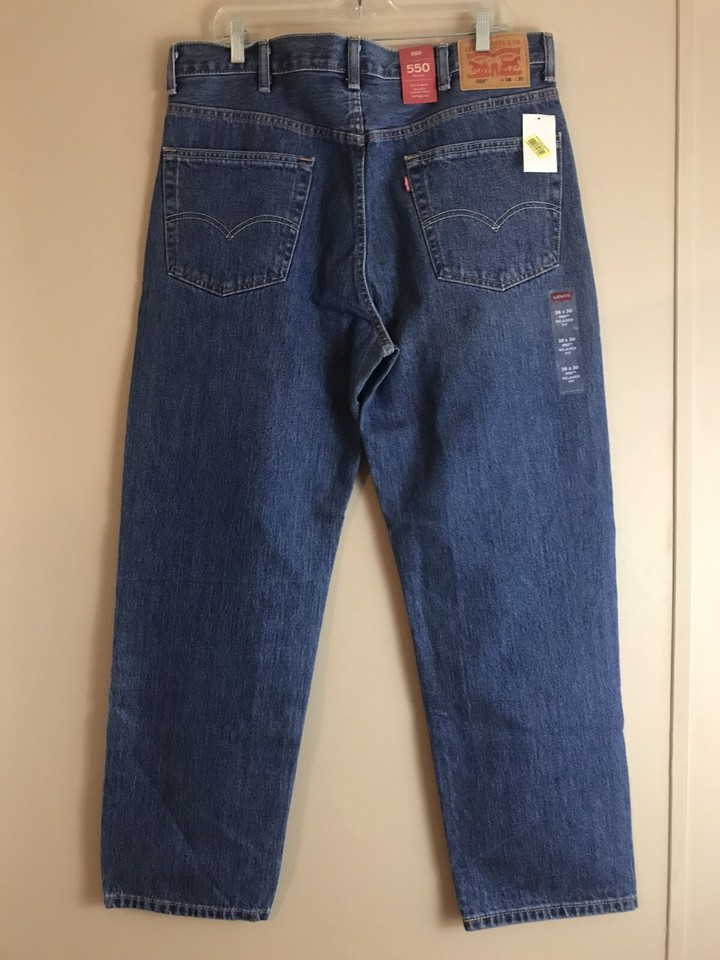 Levi’s Men’s 550 Relaxed Fit Medium Wash Zip Fly Blue Jeans Waist 38 ...