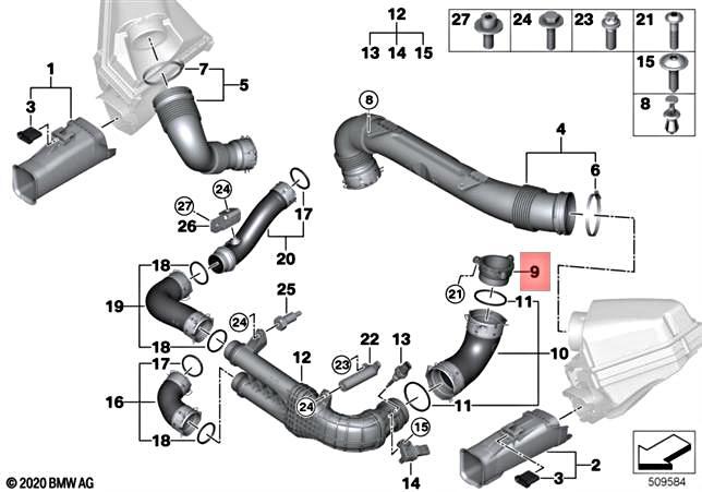 Genuine BMW M3 X3 M X4 F97 F98 CONNECTING BRACKET THROTTLE VALVE ...
