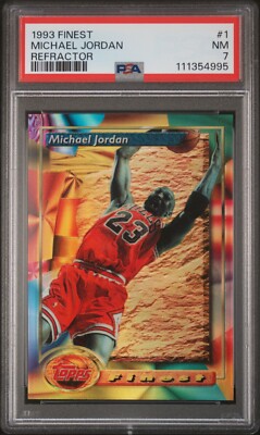 1993 Topps Finest Michael Jordan Refractor PSA 7 NM #1 Undergraded 8 ...