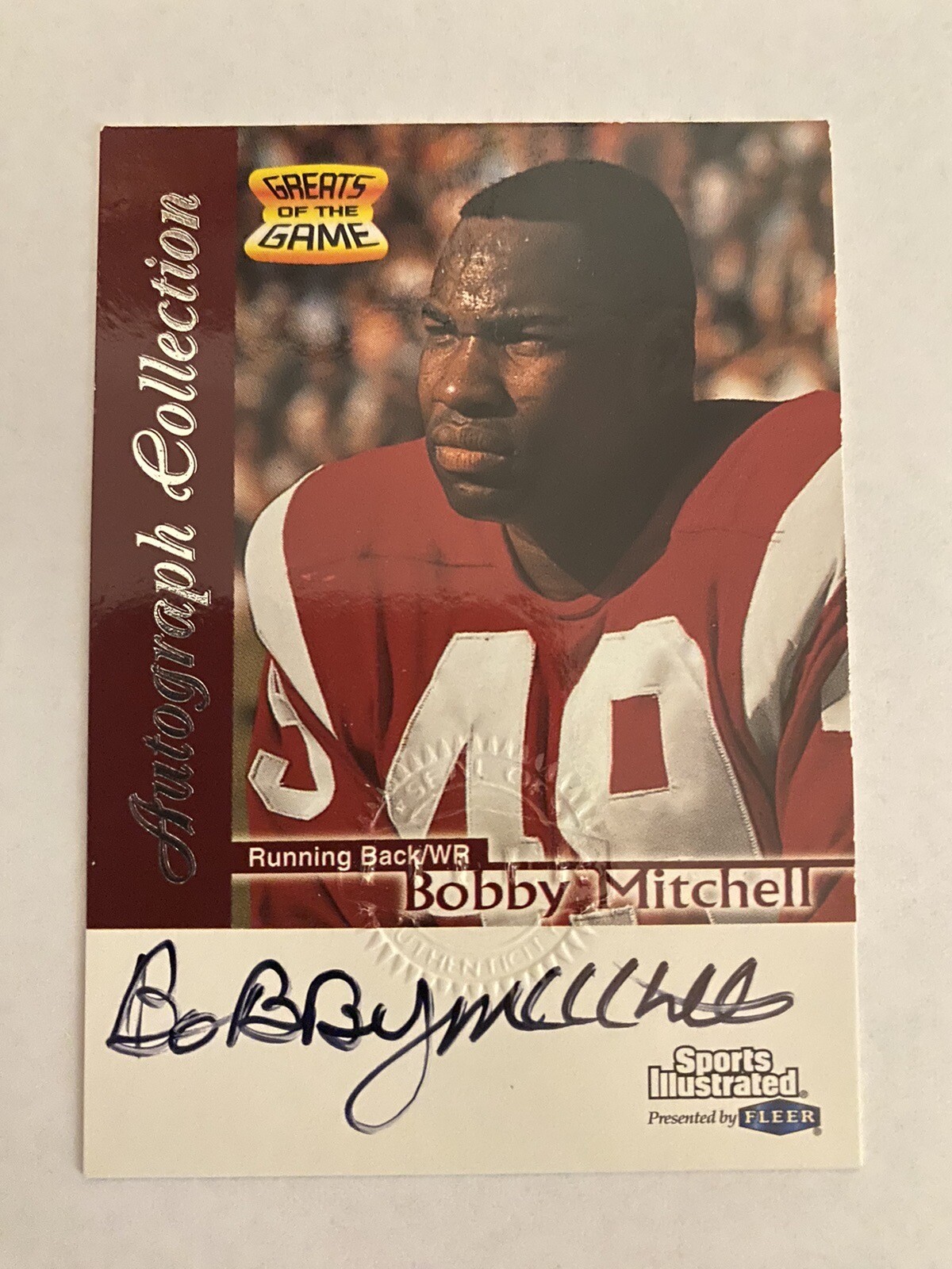 Bobby Mitchell 1999 Fleer Greats of the Game Sports Illustrated ...
