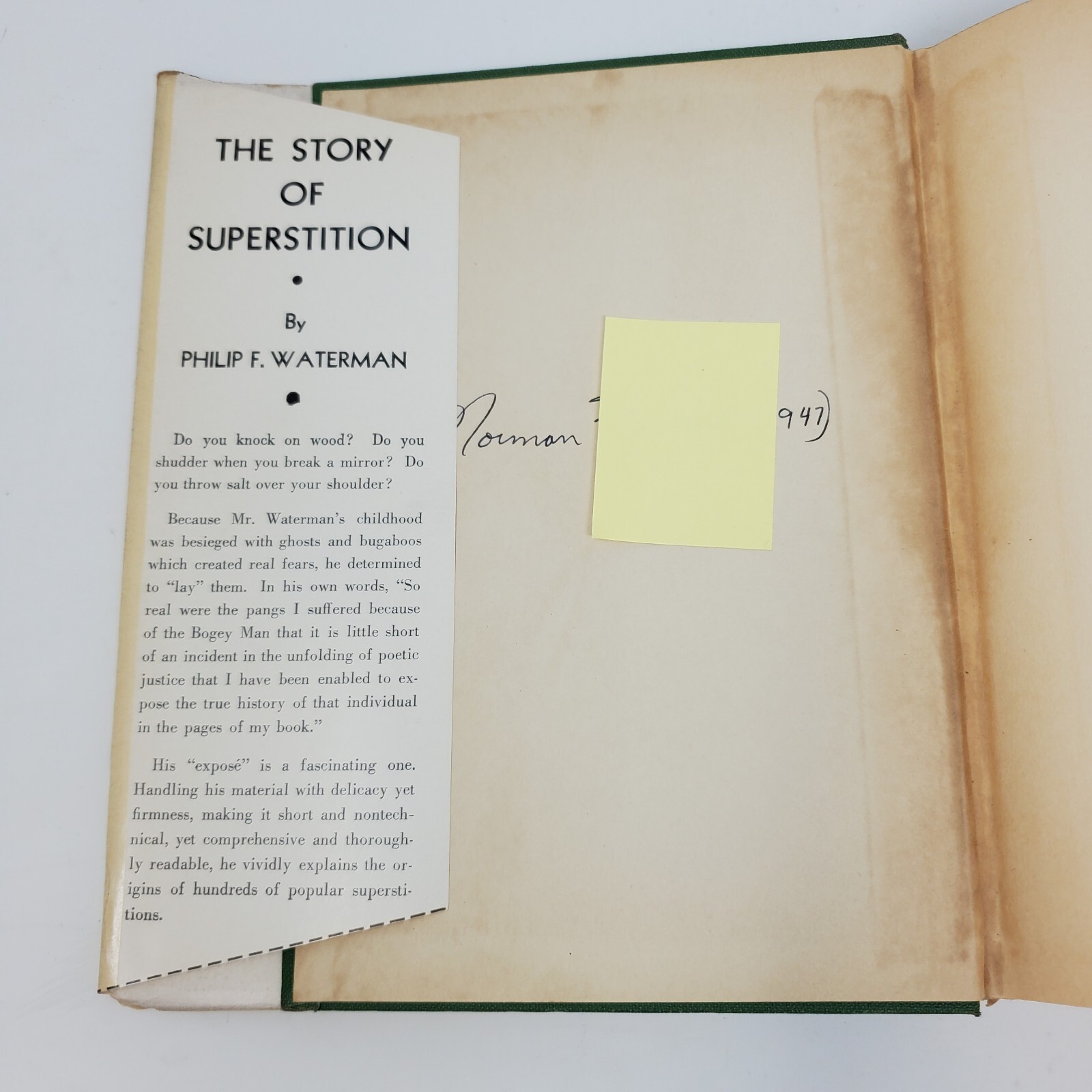The Story of Superstition by Philip Waterman - 1929, 1st Edition, ILLUS ...