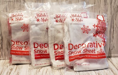 Lot Of 4* Holiday Style Decorative Snow Sheet* 32" x 40"*Christmas ...