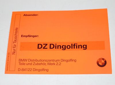 BMW Remanufactured Part Return Stick On Label 01309786289 New Genuine ...