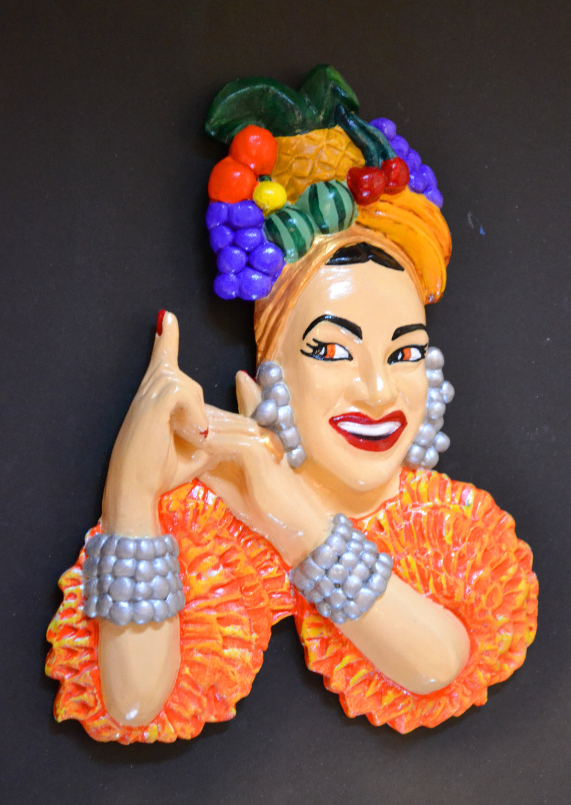Carmen Miranda Fruit Hat Vintage Retro Wall Plaque 1940s 50s Chalkware ...
