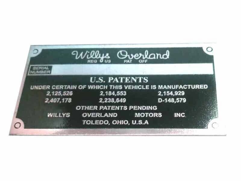 WILLYS OVERLAND CJ3A CJ3B M38 M38A1 M170 DATA PLATE STATION WAGON ...