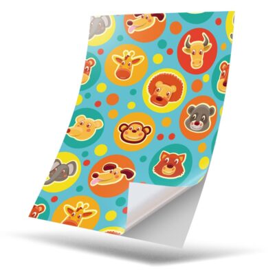 1 x Vinyl Sticker A4 - Cartoon Animals Monkey Giraffe #13099 | eBay UK