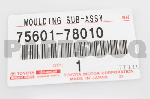 7560178010 Genuine Toyota MOULDING SUB-ASSY, FRONT FENDER, RH 75601 ...