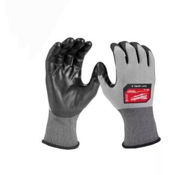 Milwaukee High Dexterity Cut 3 Resistant Polyurethane Dipped Work ...